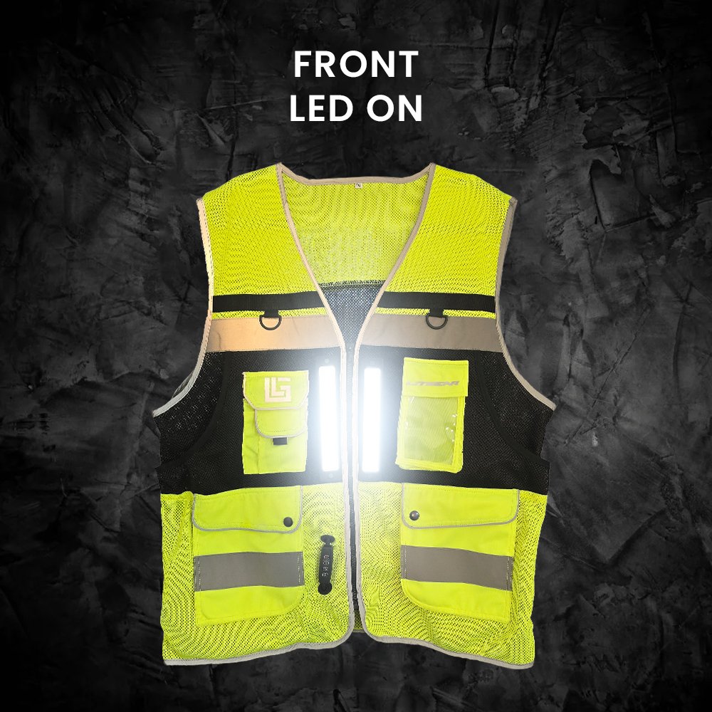 Extra Bright (12 Pocket) LED Vest – Class 2 Mesh – Safety LitGear